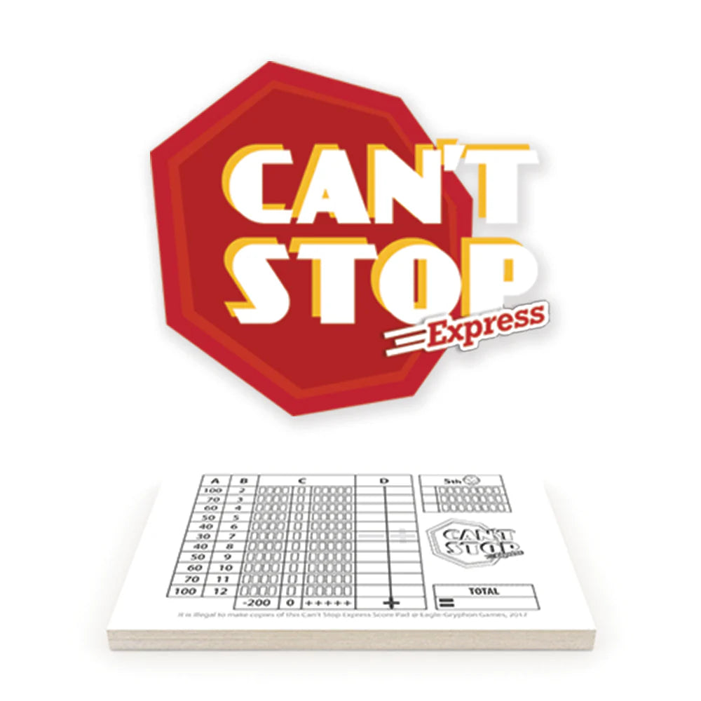 Can't Stop Express: Score Pad (100 sheets) – By The Board Games ...
