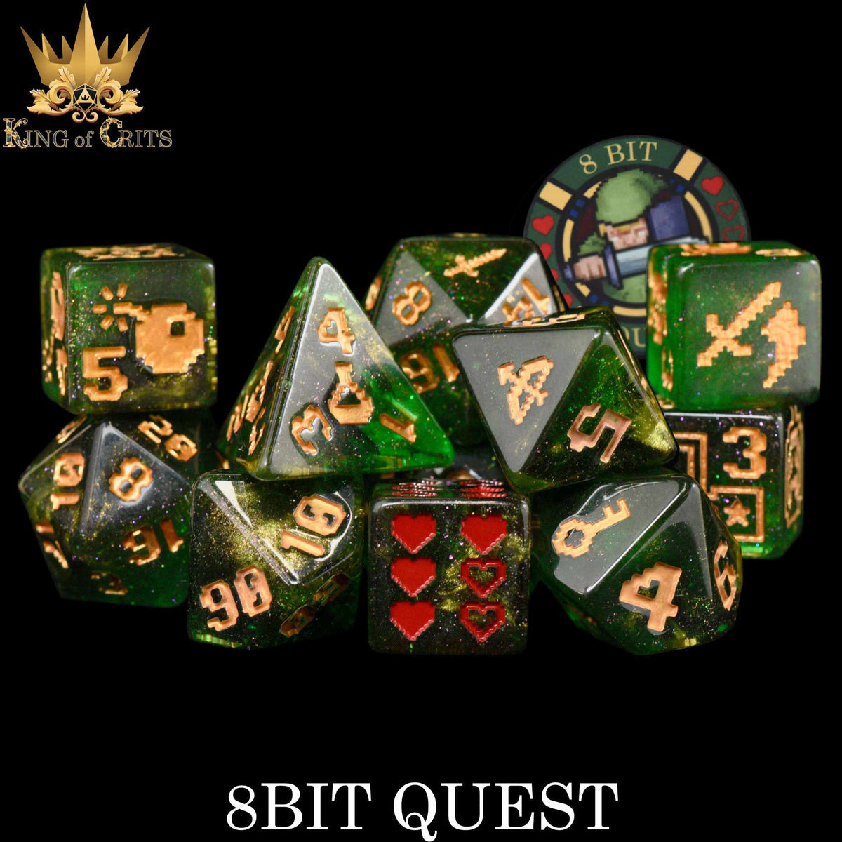 8BIT Quest - 11 Dice Set – By The Board Games & Entertainment
