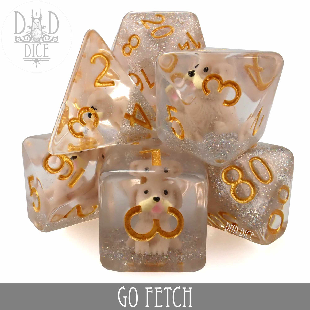 Resin 7-Dice Set: Go Fetch – By The Board Games & Entertainment