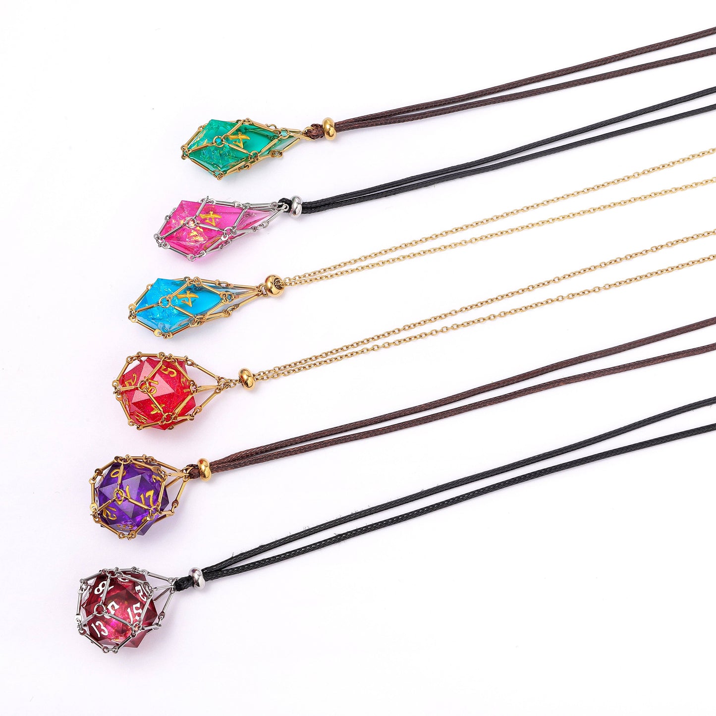 Mysticage Dice Chain Necklace with D4 - Gold Chain – By The Board Games ...