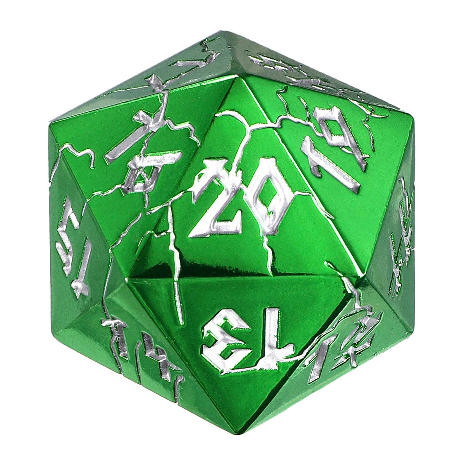 Barbarian 35mm Single D20 Spin Down - Green with Silver – By The Board ...