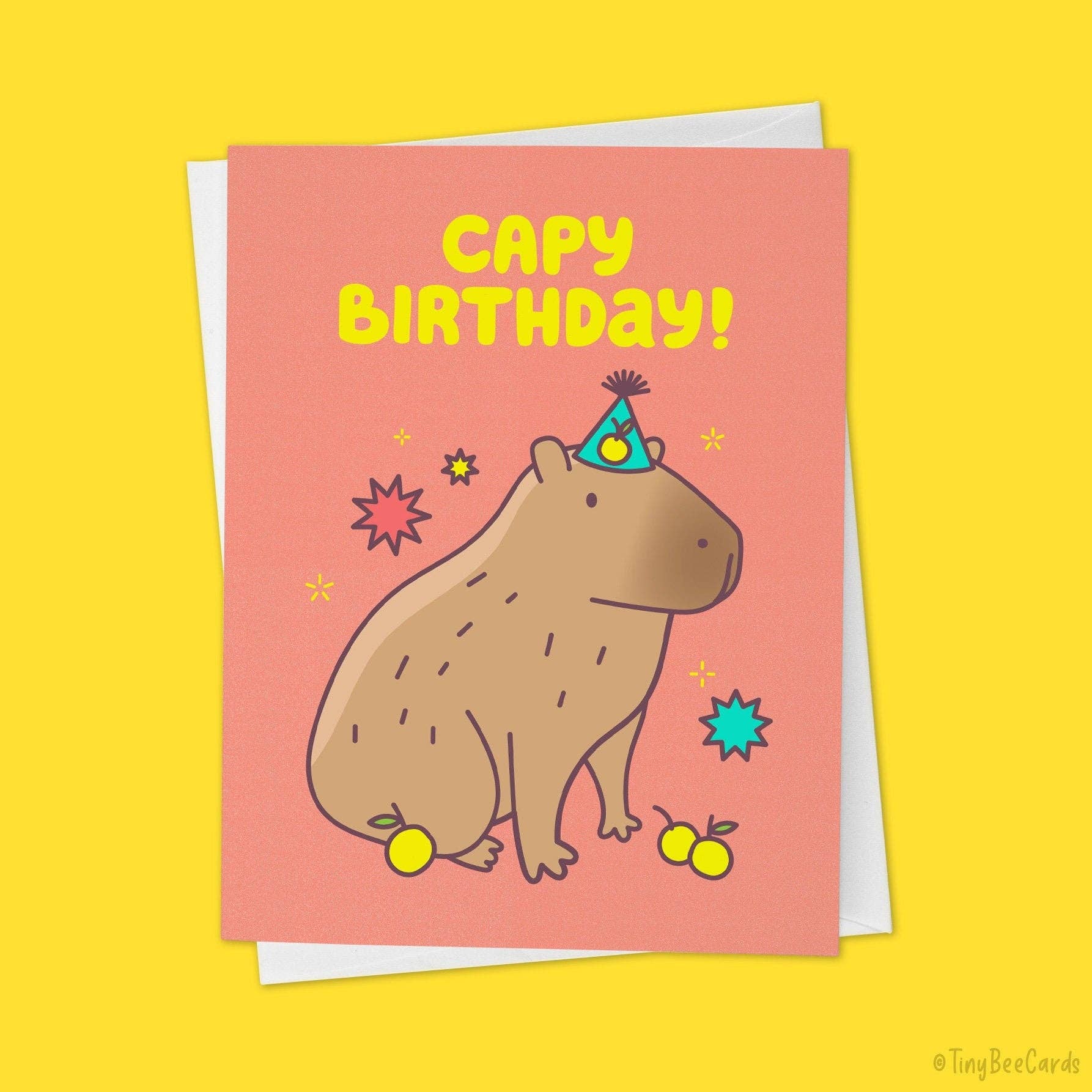 Capybara Birthday Card "Capy Birthday" – By The Board Games & Entertainment